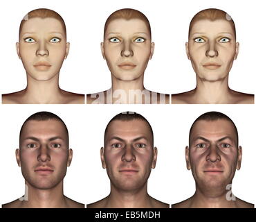 3d render of old and young skin, skin anatomy with collagen and ...
