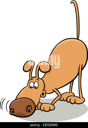 Cartoon illustration of sniffing dog Stock Photo - Alamy