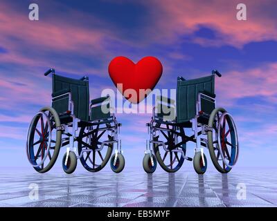 Handicapped persons love - 3D render Stock Photo: 75083073 - Alamy