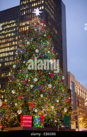 Detroit, Michigan - A Christmas tree in Campus Martius park in downtown ...