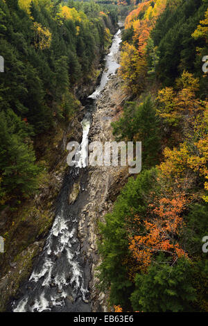 Quechee Gorge on Ottauquechee River in Quechee village, Vermont, USA ...