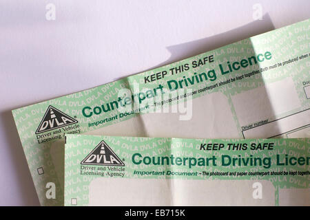 UK DVLA Part 2 D740 Counterpart Paper Driving Licence Stock Photo - Alamy