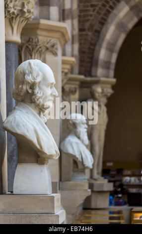Statues of famous thinkers and scientists line the walls at The Oxford ...