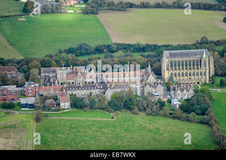 An aerial view of Lancing College, an Independent School in West Sussex ...