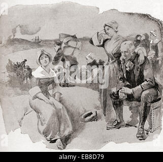 Deportation of the French Acadians by the British 1755. Hand-colored ...