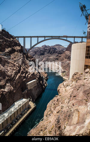 Hoover Dam Panorama with Colorado River and Towers Eye-Level View Stock Photo - Alamy