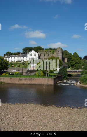 Brecon Castle & River Usk, Brecon, Powys, Wales, UK Stock Photo - Alamy
