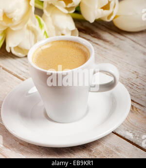 morning breakfast ,coffee in a white cup Croissant Avocado Awakening ...