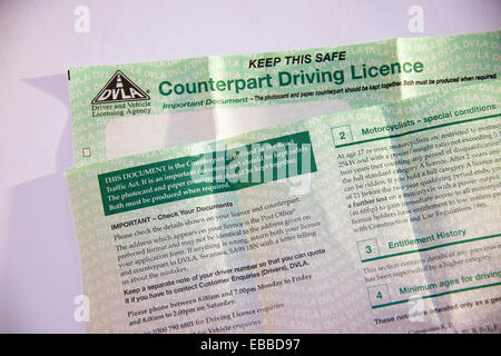 UK DVLA Part 2 D740 Counterpart Paper Driving Licence Stock Photo - Alamy