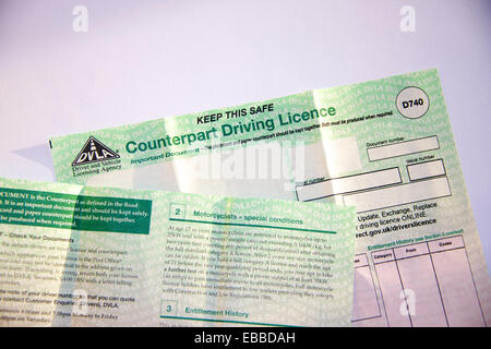 UK DVLA Part 2 D740 Counterpart Paper Driving Licence Stock Photo ...