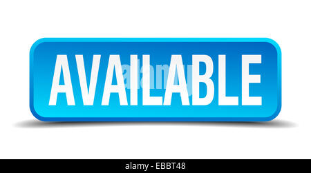 available now blue square 3d realistic isolated web button Stock Photo ...