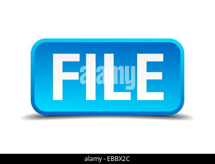 file blue square 3d realistic isolated web button Stock Photo - Alamy
