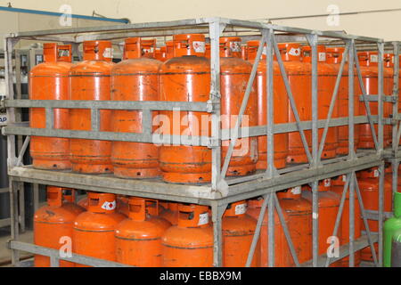 orange propane cylinders Stock Photo - Alamy