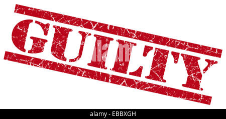 not guilty red grungy stamp on white background Stock Photo - Alamy