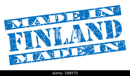 Finland blue square grunge made in stamp Stock Photo - Alamy
