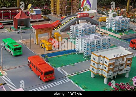 Architectural model of Buildings, Roads with traffic Stock Photo ...