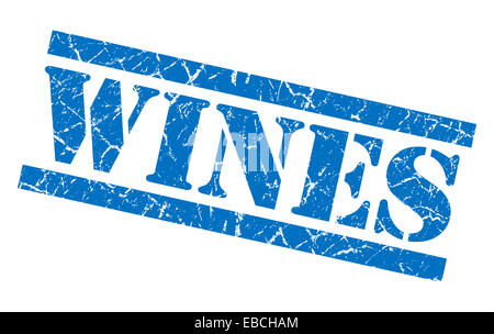 wines blue square grunge textured isolated stamp Stock Photo - Alamy