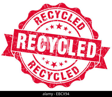recycled red grunge round vintage rubber stamp Stock Photo - Alamy
