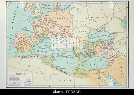 Map of the Roman Empire 14 AD - 117 AD. From Hutchinson's History of ...