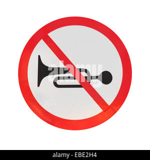 No horn traffic sign isolated on white background Stock Photo: 47226739 ...