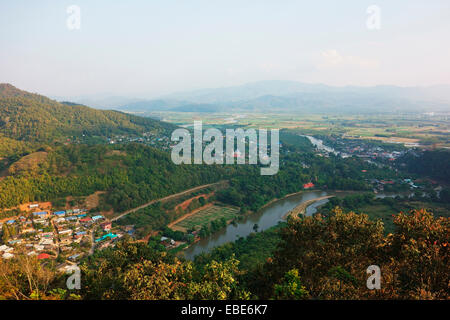 View of Tha Ton and Kok River, Chiang Mai Province, Thailand, Southeast ...