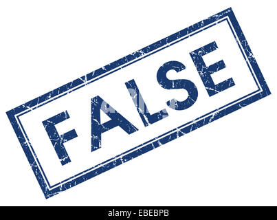 false blue grungy stamp isolated on white background Stock Photo - Alamy