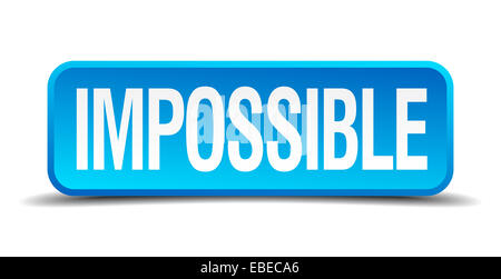 impossible blue square 3d realistic isolated web button Stock Photo - Alamy
