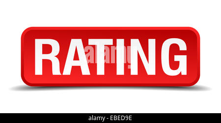 rating aaa red 3d square button isolated on white Stock Photo - Alamy