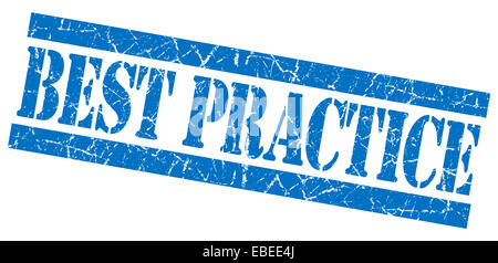 best practice blue square grunge textured isolated stamp Stock Photo ...