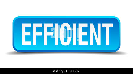 efficient blue square 3d realistic isolated web button Stock Photo - Alamy