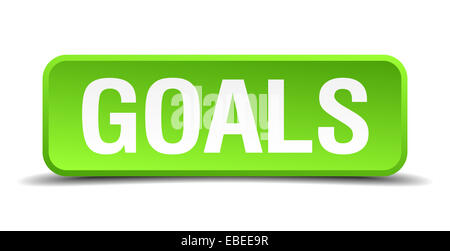 goals green square 3d realistic isolated web button Stock Photo - Alamy