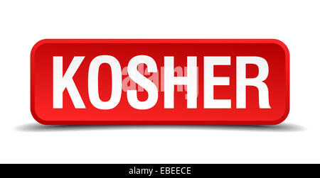 halal food red square 3d realistic isolated web button Stock Photo - Alamy