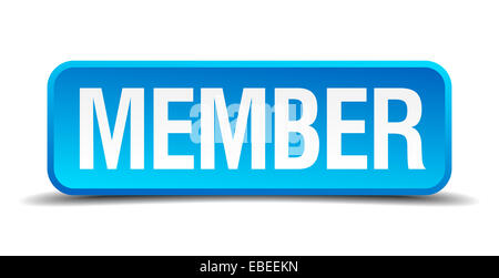 denied blue square 3d realistic isolated web button Stock Photo - Alamy