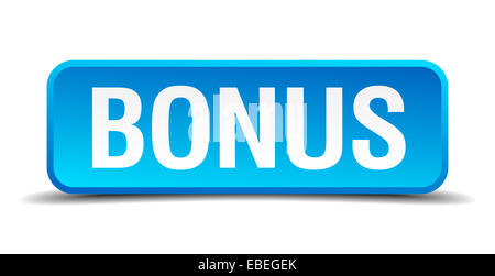 extra blue square 3d realistic isolated web button Stock Photo - Alamy