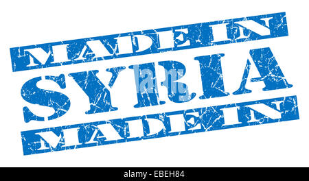 Syria blue square grunge made in stamp Stock Photo - Alamy