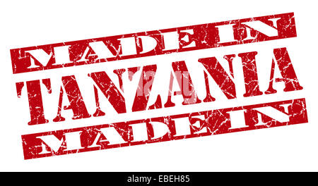 Made in Tanzania on Red Stamp Stock Photo - Alamy