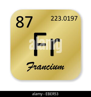 Francium symbol in square shape with metallic border and transparent ...