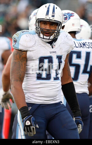 Tennessee Titans outside linebacker Derrick Morgan (91) sits on the ...