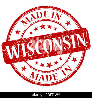 made in Wisconsin red round grunge isolated stamp Stock Photo - Alamy