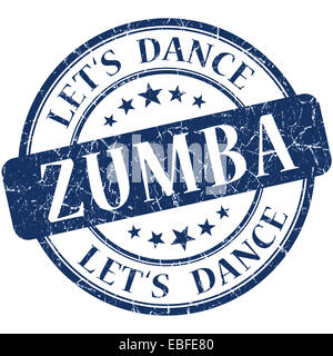 zumba blue grunge vintage stamp isolated on white background Stock ...