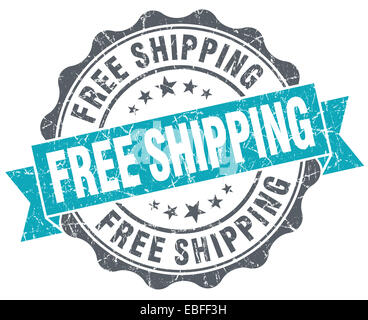 Par avion turquoise grunge retro style isolated seal Stock Photo - Alamy