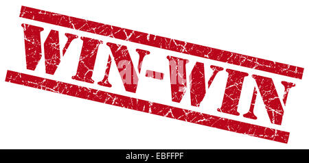 win-win red square grunge textured isolated stamp Stock Photo - Alamy