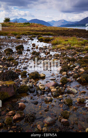 Glen Coe Mountains with night sky with stars, Scottish Highlands ...