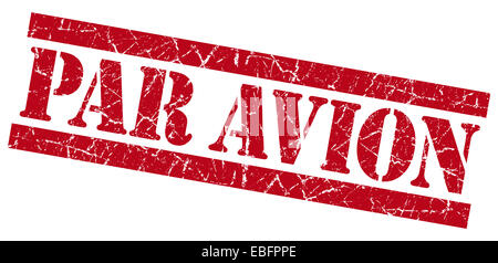 par avion red grunge vintage stamp isolated on white background Stock ...