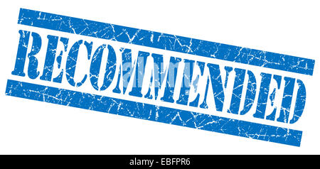 recommended blue square stamp Stock Photo - Alamy