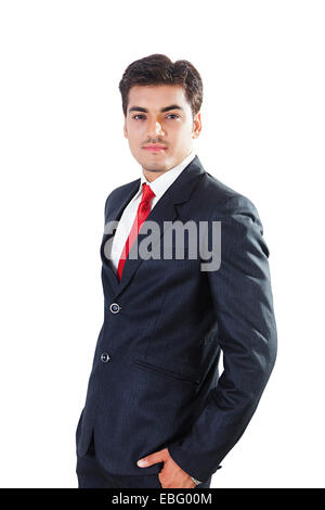 fashion models in suits posing on grey background, elegant man and ...