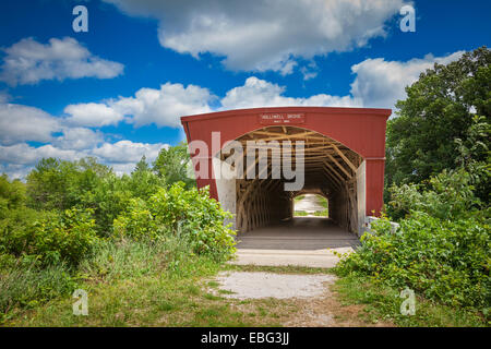 The Holliwell Covered Bridge of Madison County after a winter snow ...