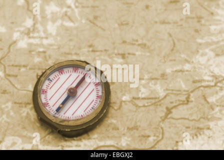 Compass over the map of UK - London suburbs Stock Photo - Alamy