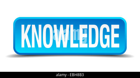 knowledge blue square 3d realistic isolated web button Stock Photo - Alamy
