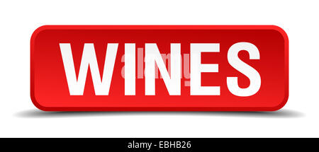 wines red square 3d realistic isolated web button Stock Photo - Alamy